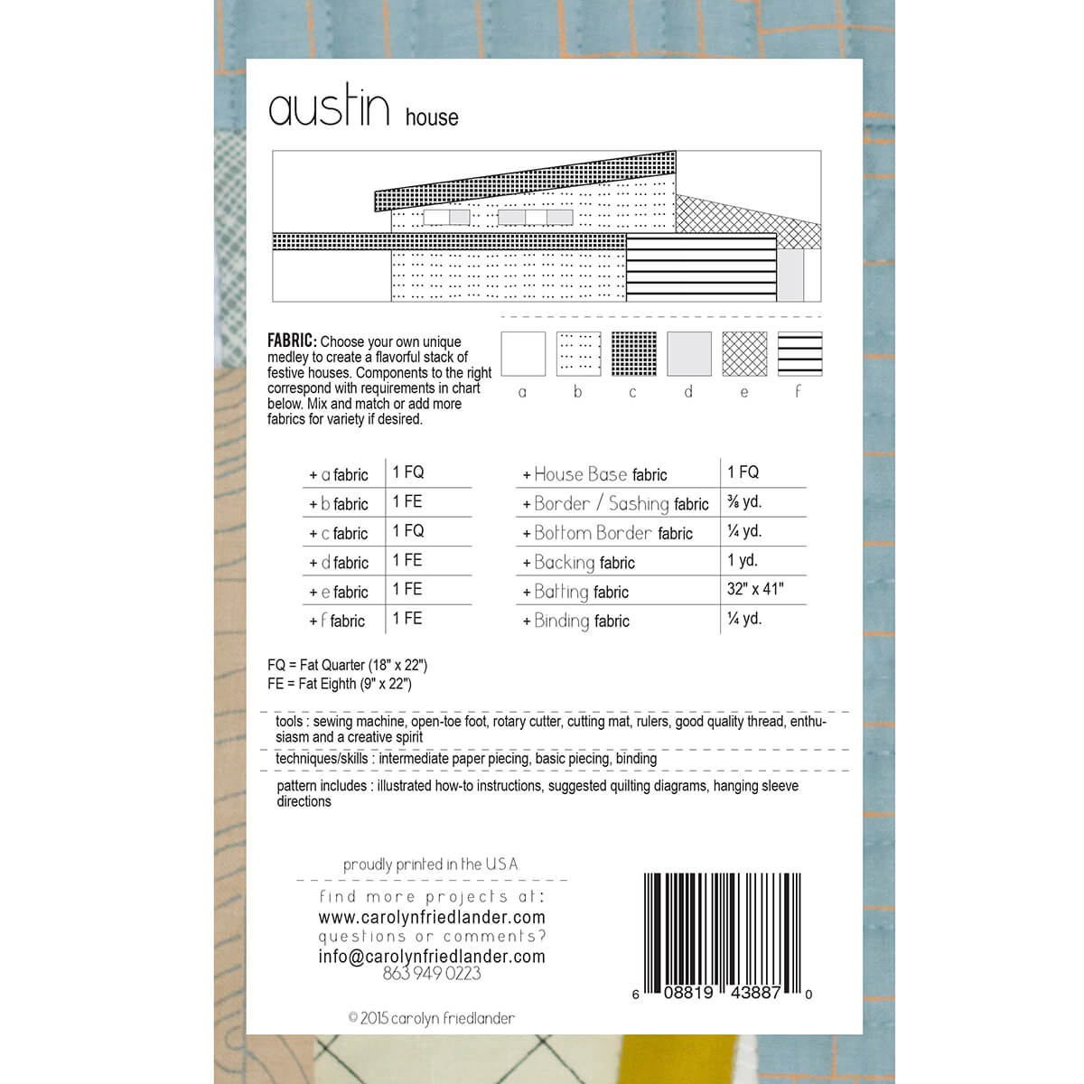 Austin House Quilt Pattern – Carolyn Friedlander